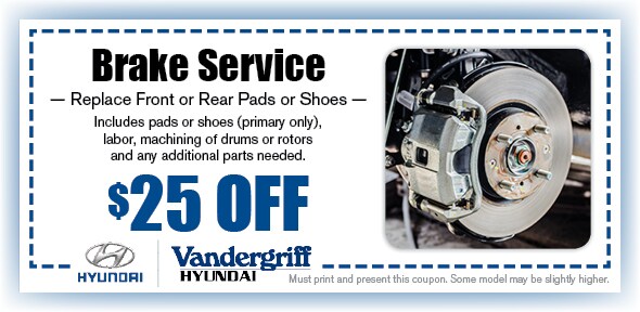 Brake Service Coupon | Vandergriff Hyundai