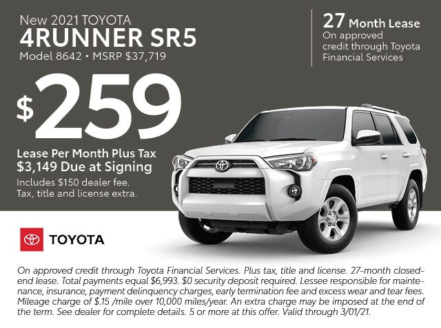 Lease Specials | Joe Myers Toyota
