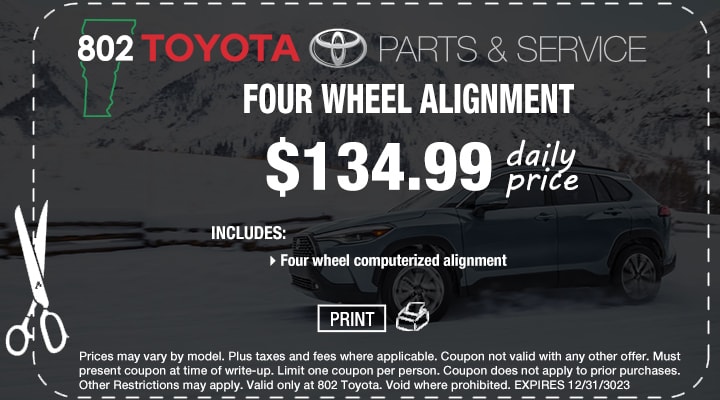 Service, Parts and Accessories Coupons | 802 Toyota of Vermont