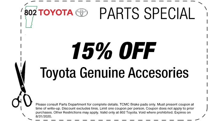 Toyota Service and Parts Coupons | 802 Toyota