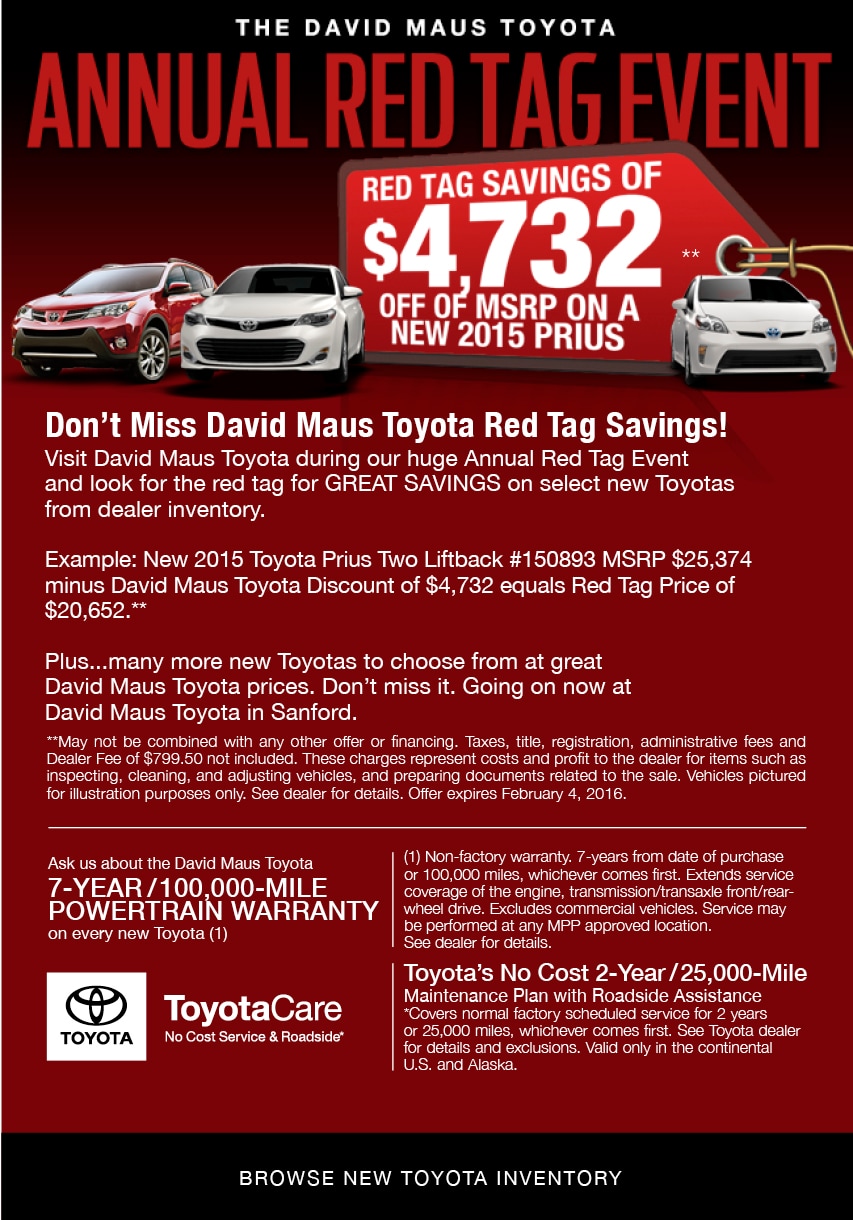 Toyota Annual Red Tag Event at Seminole Toyota | Red Tag Savings