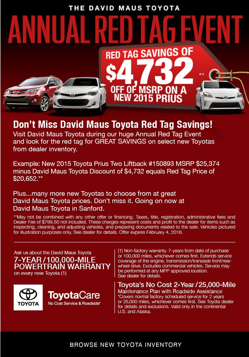 Toyota Annual Red Tag Event at Seminole Toyota | Red Tag Savings