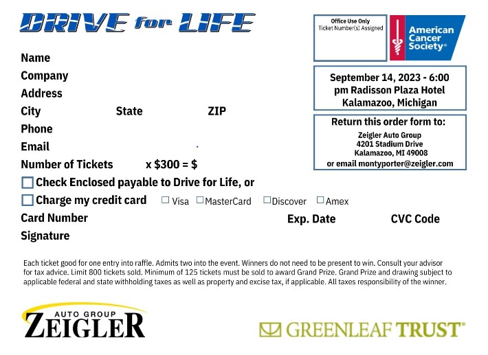 DRIVE FOR LIFE | TICKET INFO | Drive For Life