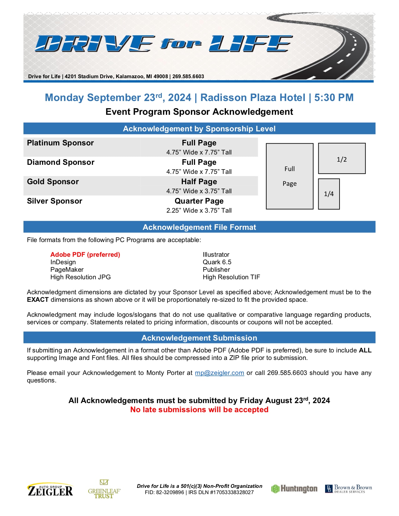 DRIVE FOR LIFE | SPONSORSHIP OPPORTUNITIES | Drive For Life